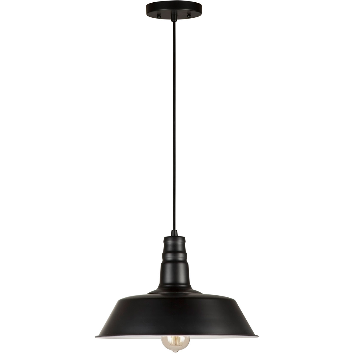 Forte Lighting 7692-01-04 Dale 1 Light 14 inch Black Cord-Hung Metal ...